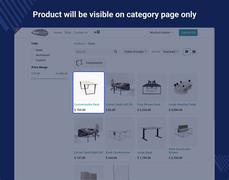 Odoo Website Product Visibility WebKul
