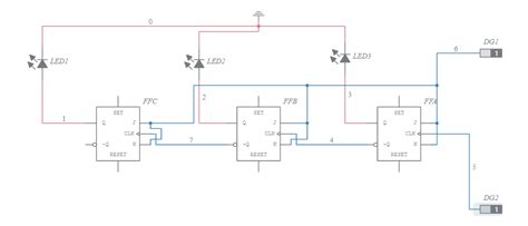 3 bit asynchronous up counter multisim live