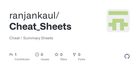 GitHub Ranjankaul Cheat Sheets Cheat Summary Sheets