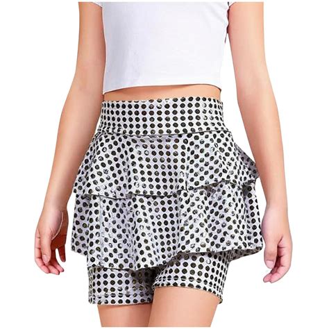 Avrntaa Girls Dance Shorts Dot Print Puffy Sun Tutu Skirt Over Shorts
