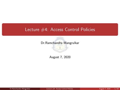 Lecture 4 Access Control Policies Pdf