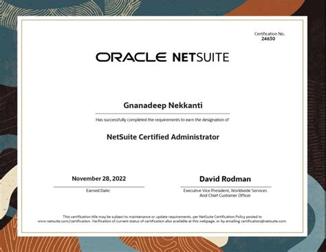 Gnanadeep Nekkanti On Linkedin Oraclenetsuite Netsuite Suitefoundation Certifications 11