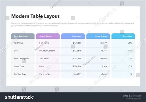 5 Row Table Infographics Over 75 Royalty Free Licensable Stock