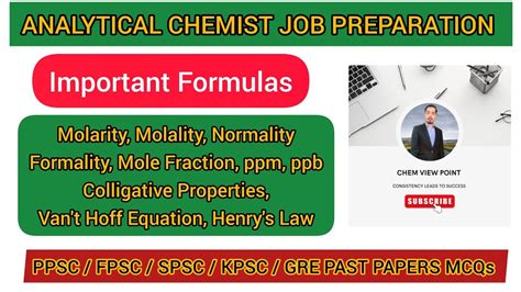 Important Formulas Of Solution Chapter Molality Molarity And
