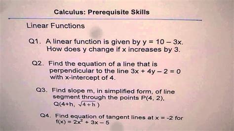 Characteristics Of Linear Functions Practice Worksheet A