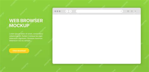 Ui Ux 웹 사이트에 대한 도구 모음 및 그림자가 있는 현실적인 검색 엔진 웹 브라우저 창 템플릿 프리미엄 벡터