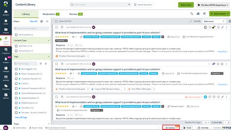 New Ui Archiving Qanda Pairs And Files In The Content Library Home