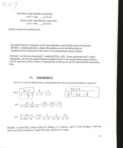 Solved The Initial Value Theorem Is Given By A The Final Chegg