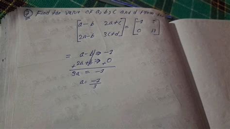 Find The Value Of A B C And D From The Begin Array L Text Va