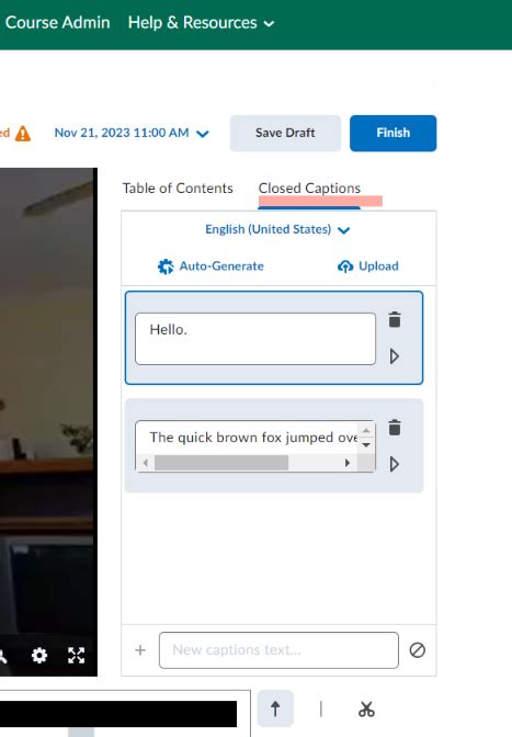 Brightspace Video Note UVM Knowledge Base