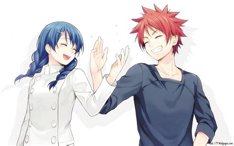 Food Wars Shokugeki No Soma Megumi And Sōma Hd Wallpaper Download