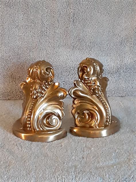 Bookends Brass Bookends Acanthus Leaf Bookends Pm Craftsman Made In The Usa Etsy