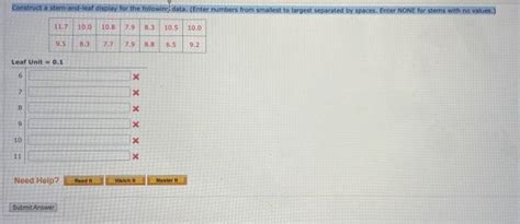 Solved Construct A Stem And Leaf Display For The Chegg Com