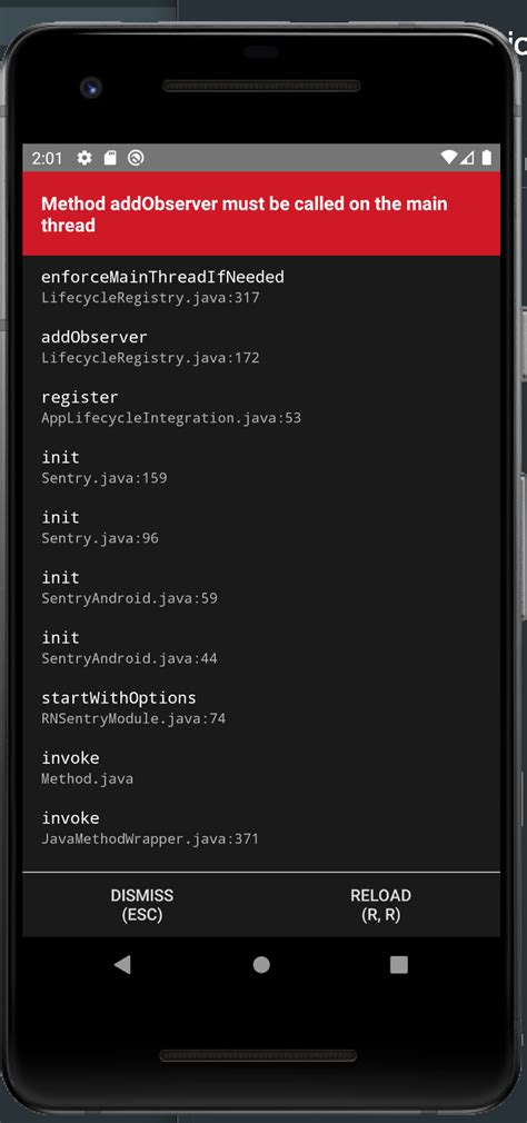 Method Addobserver Must Be Called On The Main Thread · Issue 520 · Getsentrysentry Android