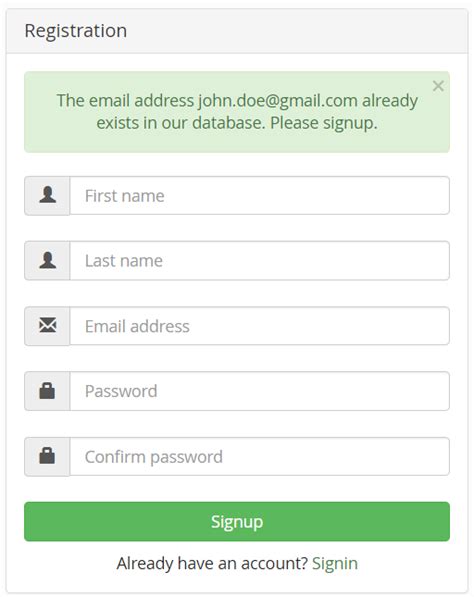 php codeigniter 3 registration application let user know email