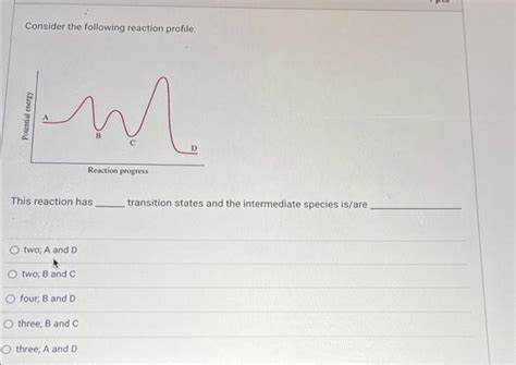 Solved Consider The Following Reaction Profile This