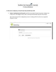 Lab Docx IT Lab Worksheet IT Lab Configuring A Virtual Private Network With Open
