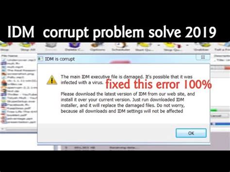 How To Fix The Idm Main Program Is Corrupt Error Message Fasrsy