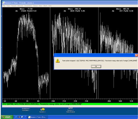Having Issues With Agilent 5975 Gc Ms Unable To Autotune Error Tune Action Stopped Parameter