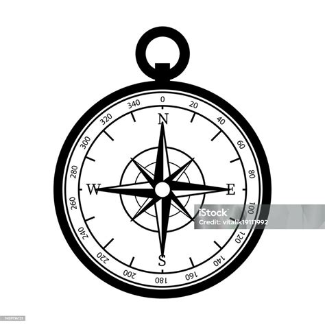 Compass Icon Vintage Compass Stock Illustration Download Image Now Arrow Symbol Colors