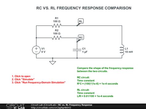 frequency response of rl circuit circuit diagram