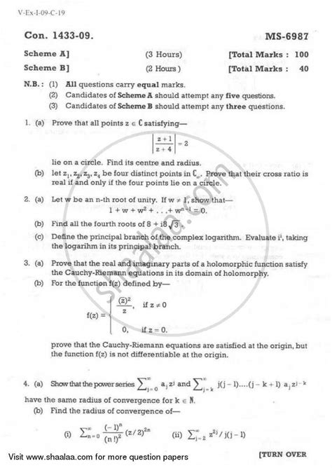 Complex Analysis 2008-2009 MA Mathematics (IDOL) (Correspondence) Part ...