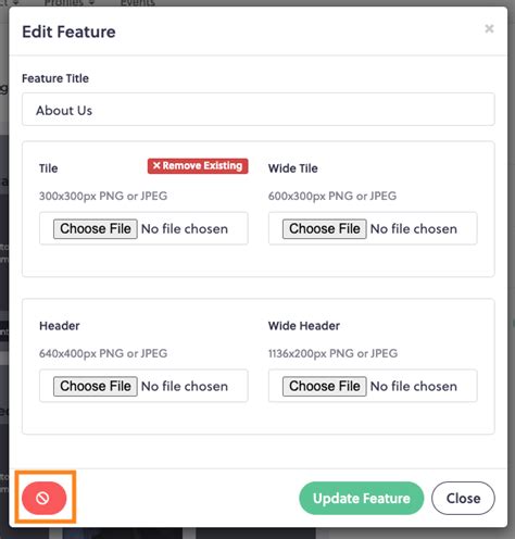 Add Edit Delete Features Visibility Title Tile Image Order Aware