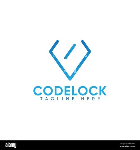 Eps10 Vector Code Lock Logo With Initial Letter V Technology Icon Or