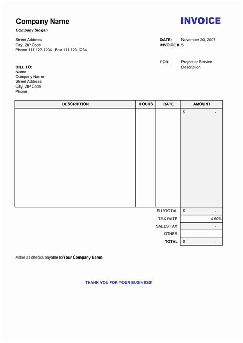 Free Fillable Invoice Template Then Best S Of Blank Invoice To Use Within Fillable Invoice