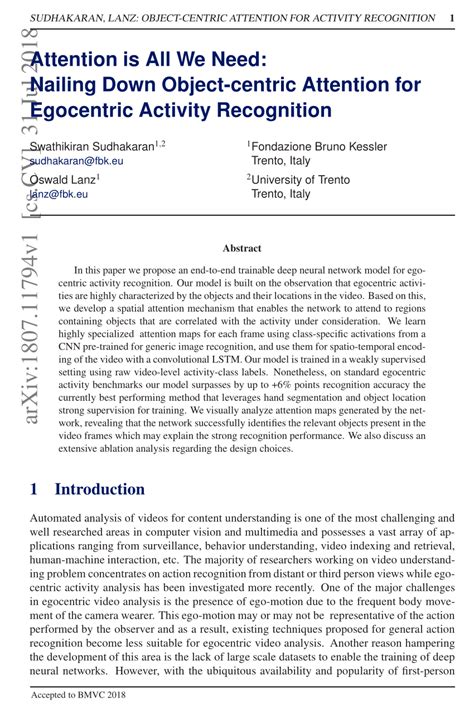 Pdf Attention Is All We Need Nailing Down Object Centric Attention