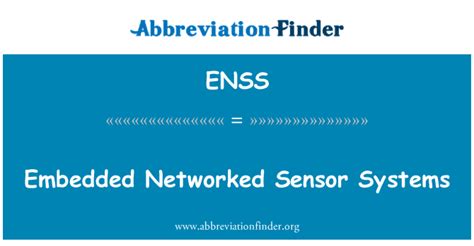 Enss 代表 嵌入式网络化的传感器系统 Embedded Networked Sensor Systems