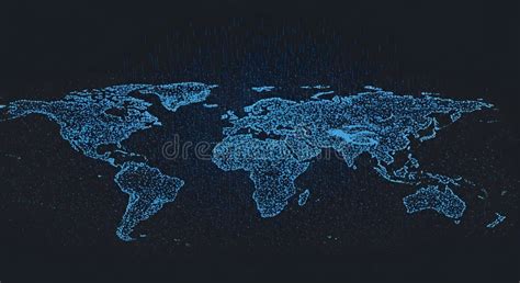 Global Network Connections A Digital World Map Visualization Of