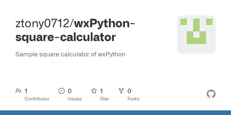 GitHub Ztony WxPython Square Calculator Sample Square Calculator Of WxPython