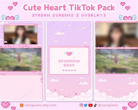 Kawaii Valentines Tiktok Stream Pack Niedliche Herzen Tiktok Stream