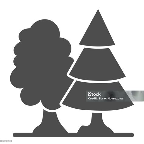 포리스트 솔리드 아이콘입니다 흰색으로 격리된 트리 벡터 그림입니다 자연 문말 스타일 디자인 웹 및 응용 프로그램을 위해 설계 Eps 10 0명에 대한 스톡 벡터 아트 및