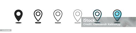 Point Icon Vector Symbol Of Geolocation Simple Outline Icons Of