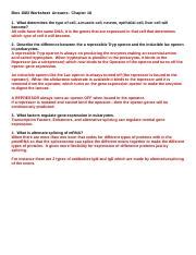 Chapter 18 Worksheet Answers Docx Bios 1083 Worksheet Answers