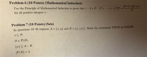 Solved Problem Points Mathematical Induction Use Chegg