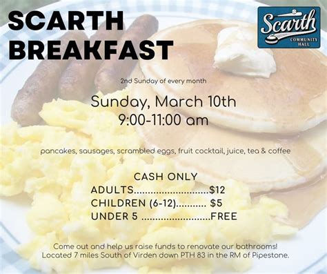 Scarth Breakfast Scarth Manitoba Brandon March 10 2024