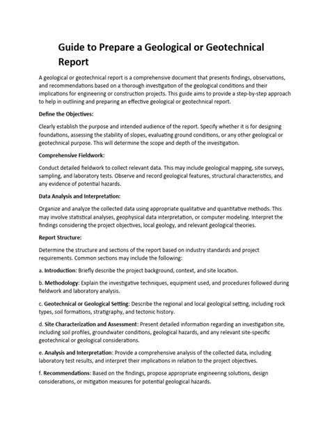 Geotechnical And Geological Report Download Free Pdf Geotechnical Engineering Geology
