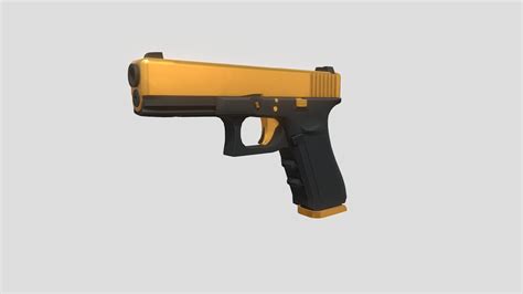 Golden Glock 17 3d Model By Kashklay Kashklay [f60fb0a] Sketchfab