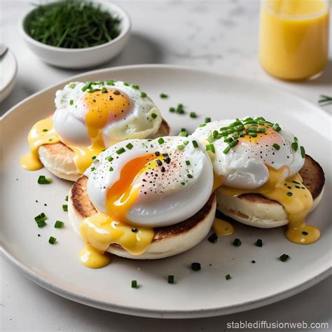 Poached Eggs With Hollandaise Sauce Stable Diffusion Online