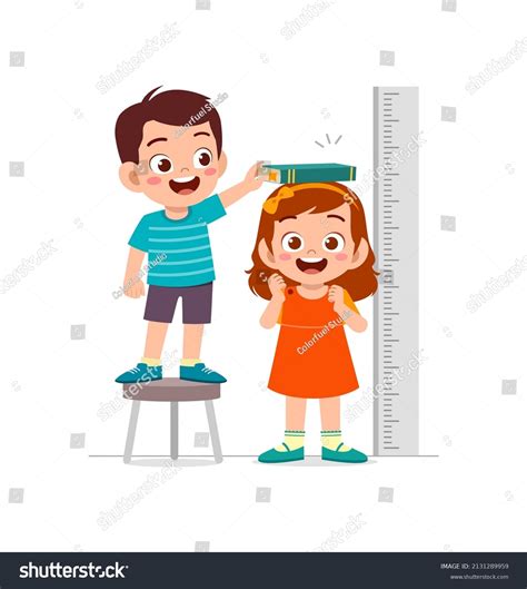 Babe Girl Measure Height Grow Progress Stock Vector Royalty Free 2131289959 Shutterstock