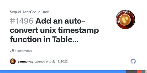 Add An Auto Convert Unix Timestamp Function In Table Content Table View Issue Sequel