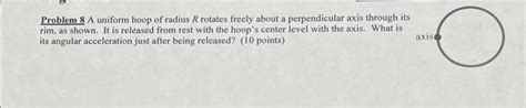 Solved Problem 8 A Uniform Hoop Of Radius R Rotates Freely