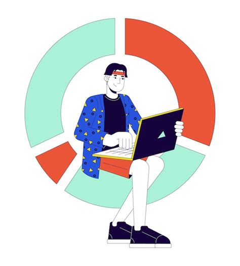premium vector data analytics tool 2d linear illustration concept
