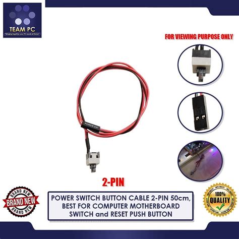 Team Pc Power Switch Button Cable 2 Pin 50cm Best For Computer