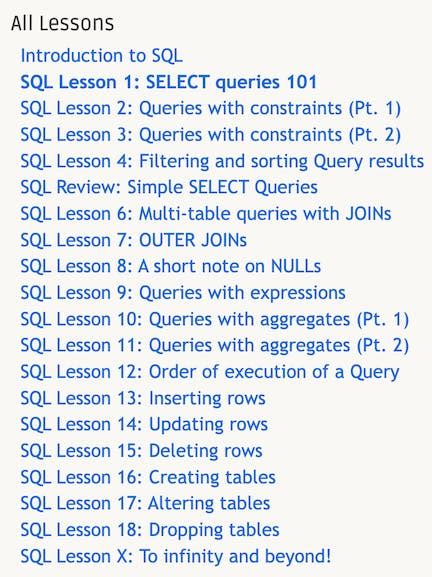 Resources To Learn Sql From Scratch