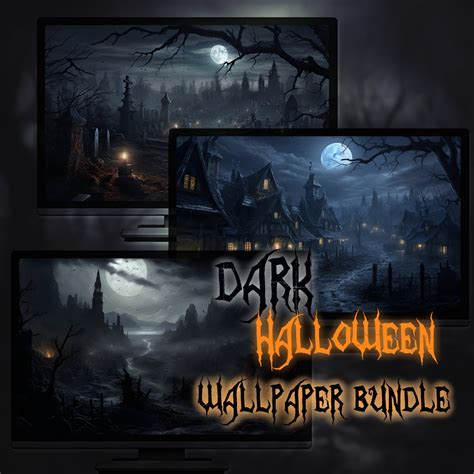 Dark Halloween Desktop Wallpapers Bundle Of 6 Spooky Scary Dark