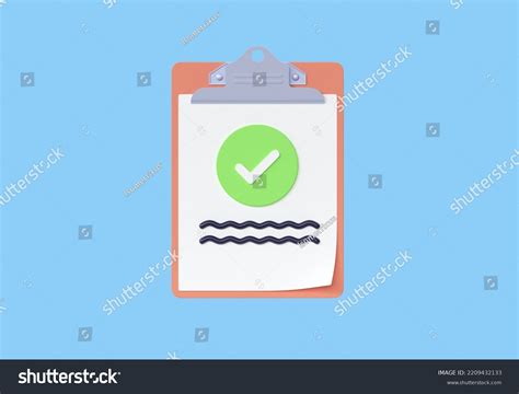 Checkbox D Render Icon Complete Contract Stock Illustration Shutterstock